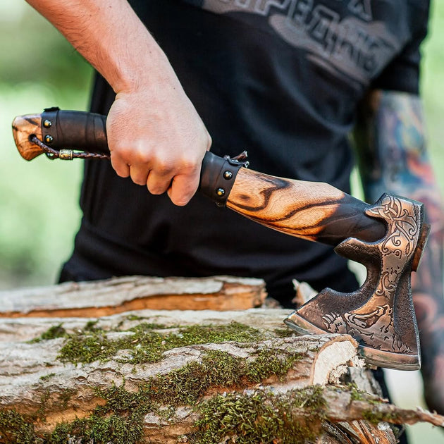 Hand-Forged Bear Head and Fenrir Head Viking Axe | New Premium Edition ...